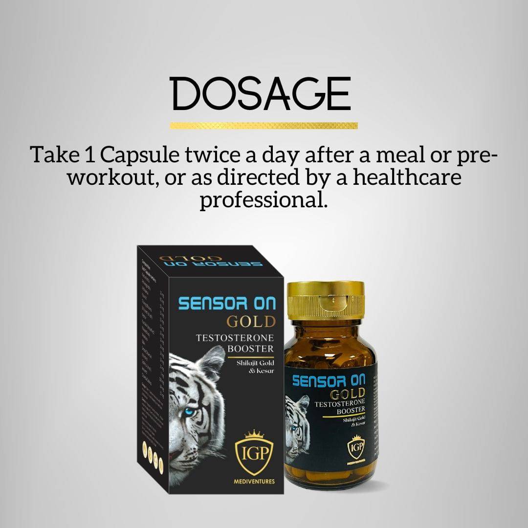 Sensor On Gold Capsule for men | Natural Testosterone Booster for Power ...